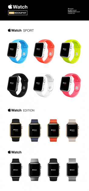 100+ Free Mockups: Apple Watch and Other Latest Smartwatches
